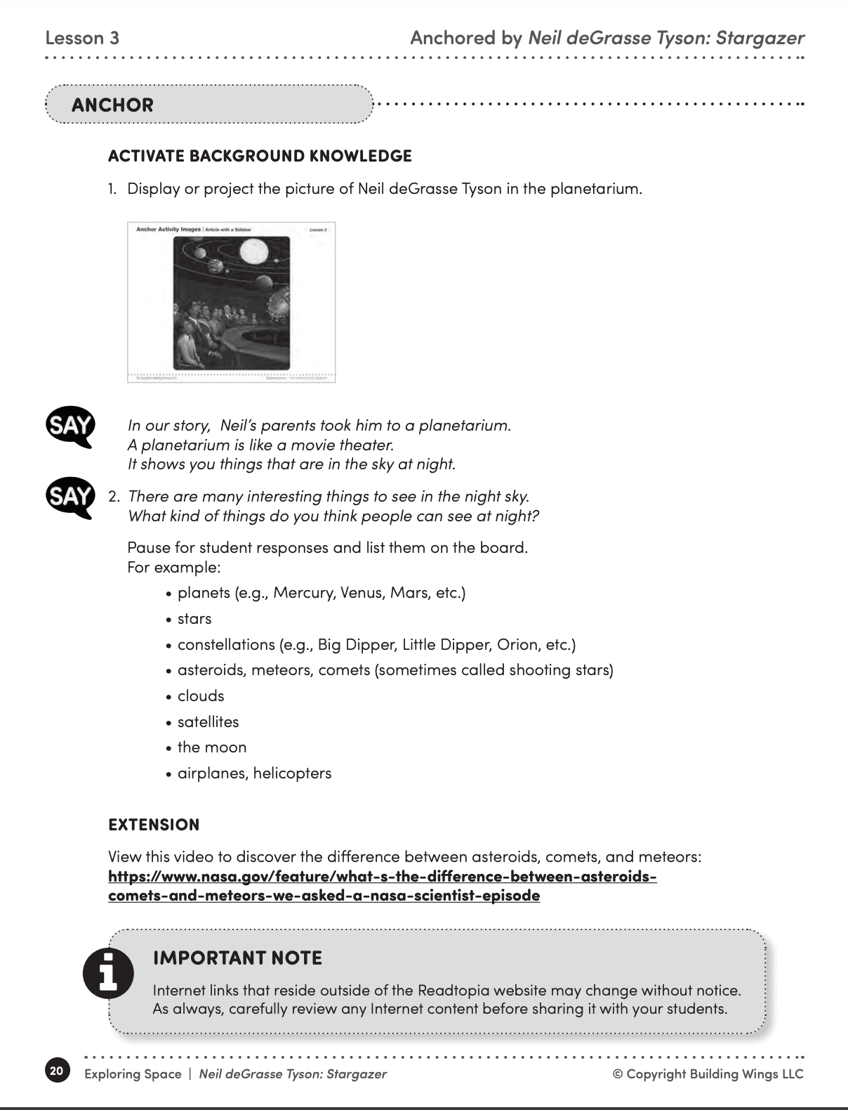 Readtopia Unit: Exploring Space Neil deGrasse Tyson: Stargazer